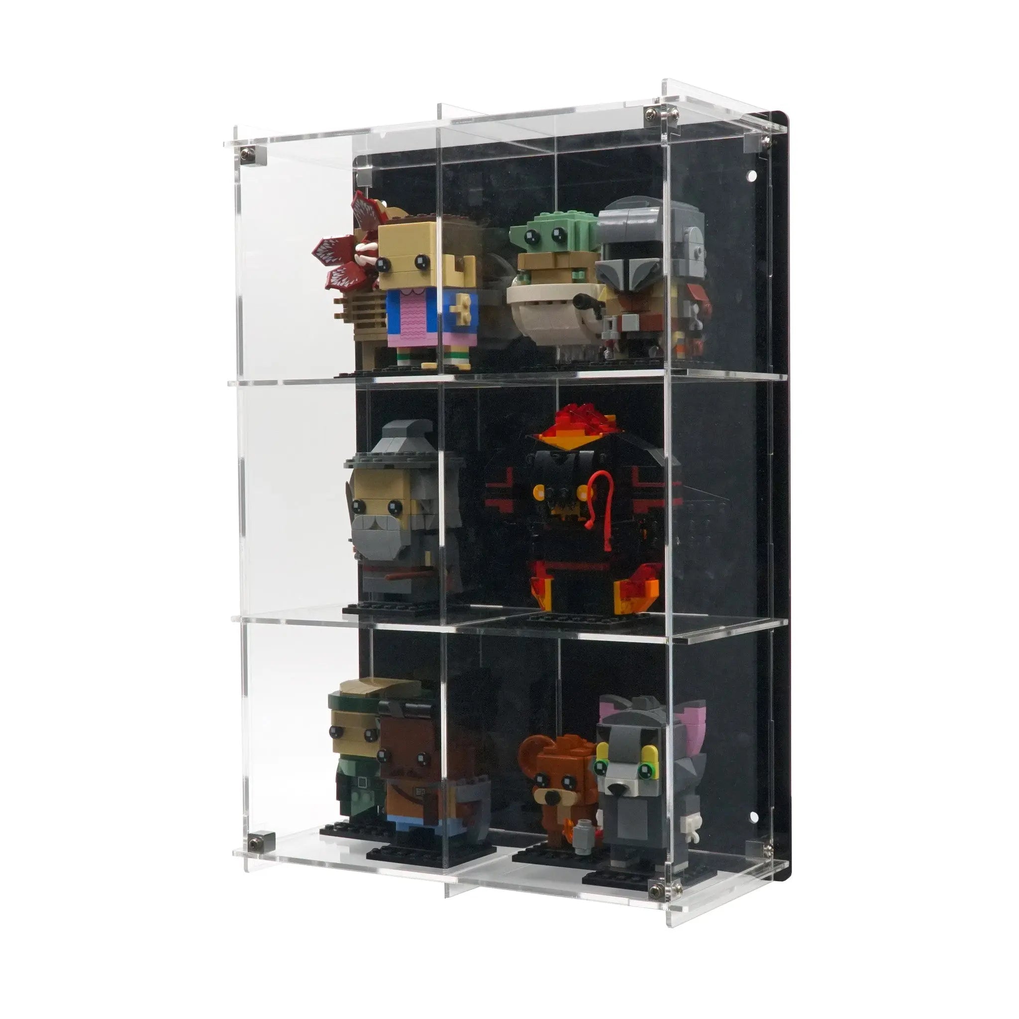 Vertical Wall-Mount Acrylic Display Case for 12 Brickheadz | Brickcessories